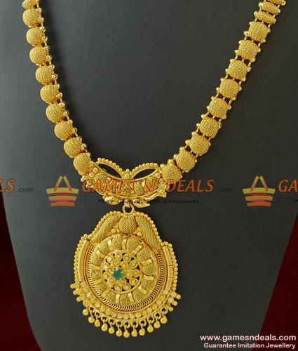 ARRG262 Bridal Haaram Arumbu Leaf Imitation Jewelry Unique Flower Design